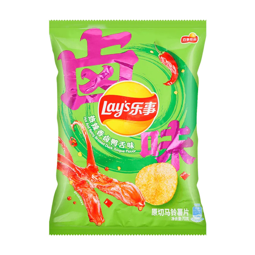 Lay's Hot and Spicy Braised Duck Tongue Flavor Potato Chips 60g – Exotic Club Co.